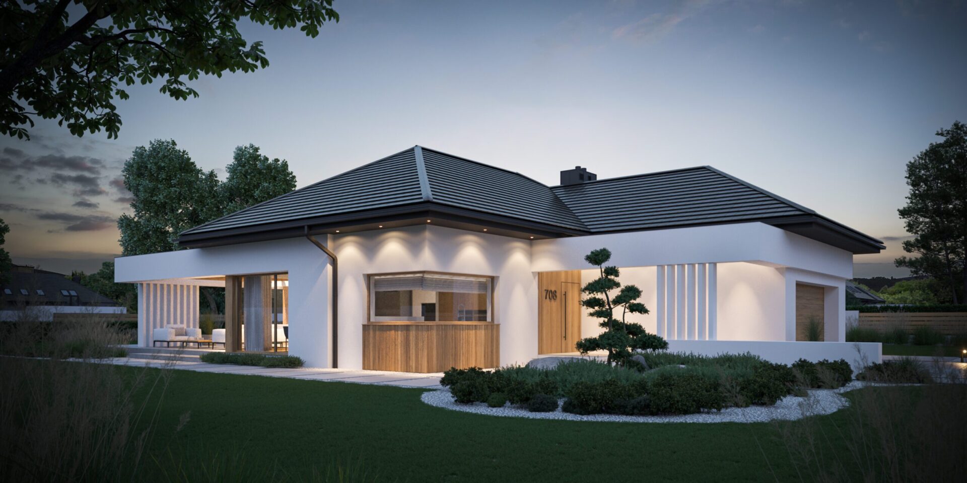 Projekt domu NewHouse 708, parterowy o powierzchni 136 m2 | MODERN HOUSE